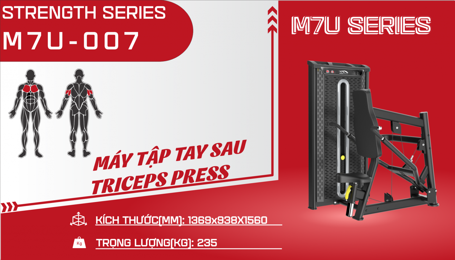 M7U-007 Triceps Press ( Máy tập tay sau )